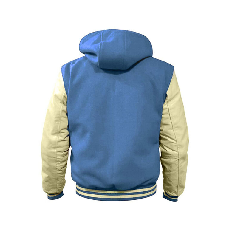 Light Blue Hooded Varsity Jackets | Wholesale Custom Varsity Jacket ...