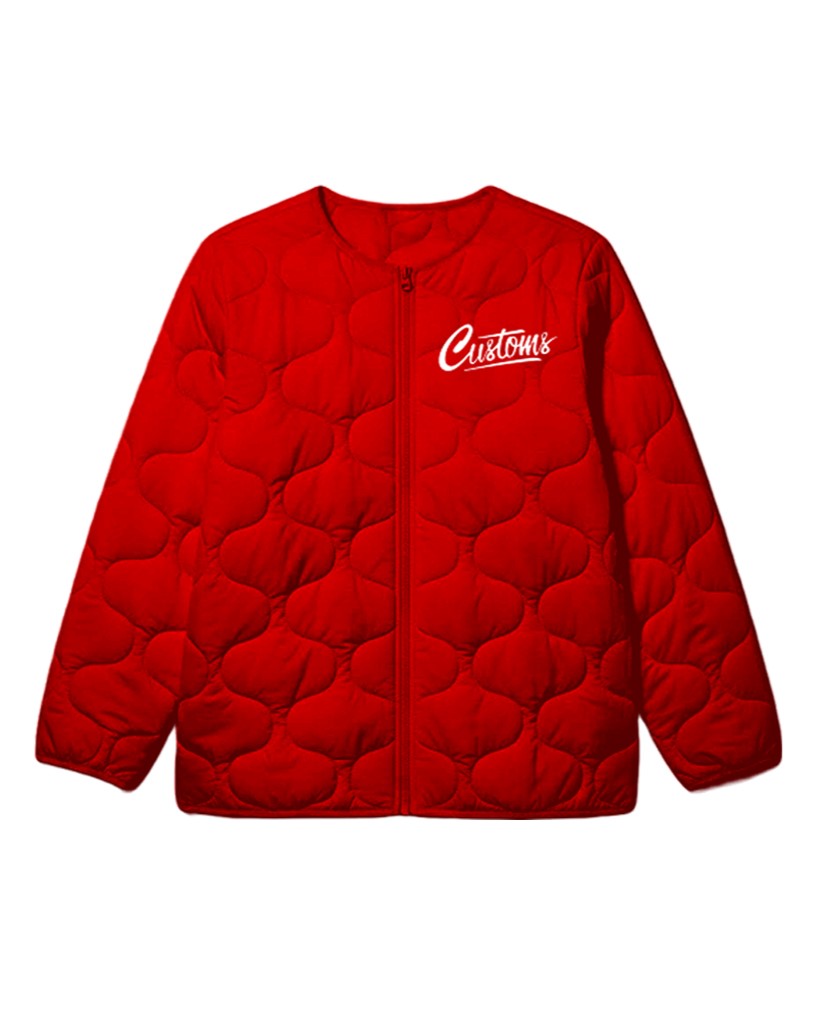 Custom Red Quilted Jacket with your own logo | Wholesale Custom Puffer ...